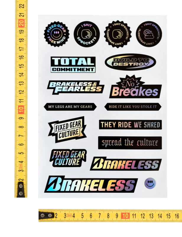 Brakeless / No Brakes Sticker Pack | Fixed Gear Culture
