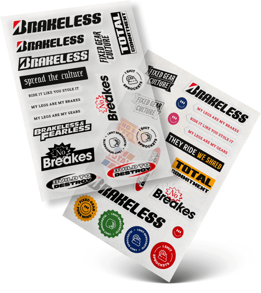Fixed Gear Sticker Pack Transparent & Color | Fixed Gear Culture