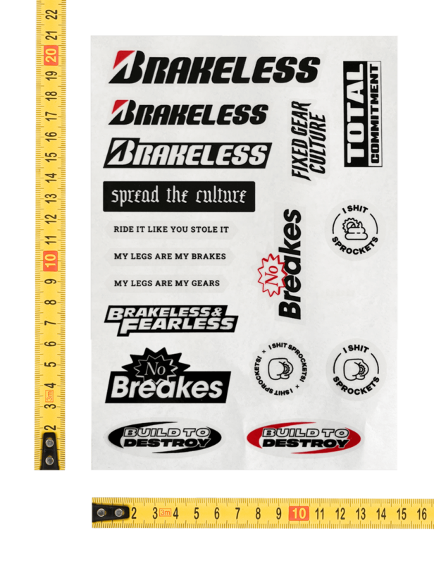 Fixed Gear Sticker Pack - Fixie No Brakes Sticker | Fixed Gear Culture